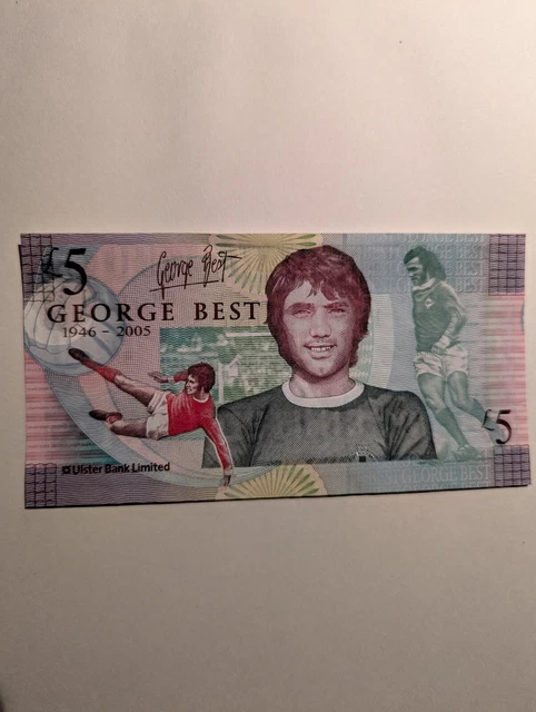 MANCHESTER UNITED FC Limited Edition George Best Ulster Bank Five Pound ...
