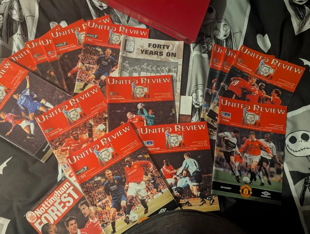 MANCHESTER UNITED HOME Programmes 1998/1999 Treble Season Season £21.52 ...