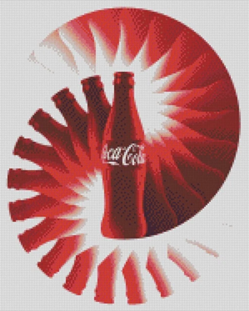 CROSS STITCH PATTERN, Chart, Coke in a spin, Coca Cola, Coke, Retro 70 ...