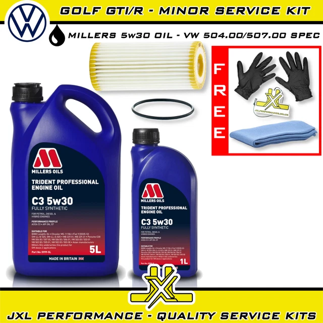 VW GOLF GTI/R Mk7 TSI EA888 Gen 3 Minor Oil Service Kit - Millers Oil ...