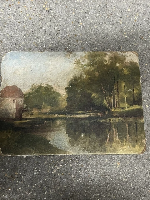 TABLEAU ANCIEN HUILE Carton Paysage Impressionniste EUR 10,00 - PicClick FR