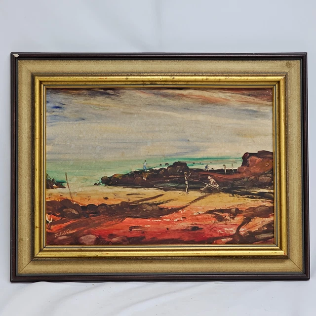 FRANK DE SILVA, Australian Beach Scene, Acrylic Painting (A1) NS#8785 ...