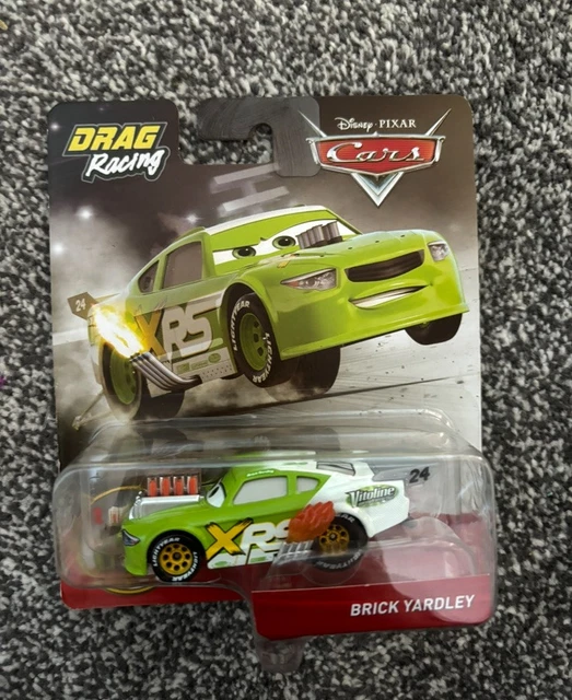 DISNEY CARS brick yardley Drag Racing Moving Pistons 1:55 Scale Mattel ...