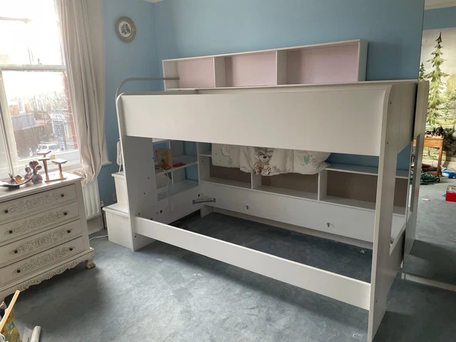 SINGLE BUNK BEDS White MDF £10.80 - PicClick UK