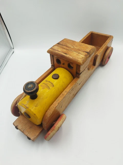 VINTAGE BRITISH WOODEN Toy Train Locomotive Model Mid 19th Century Hand ...