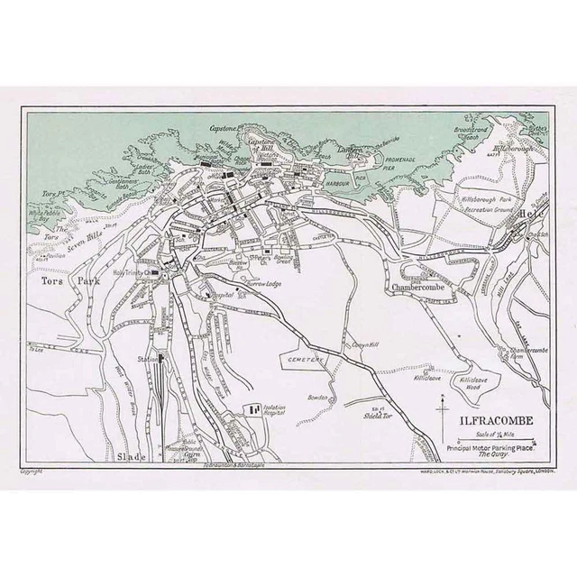 ILFRACOMBE STREET PLAN / Map of the Town - Vintage Folding Map 1934 £5. ...