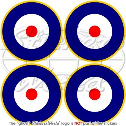 RAF LUFTWAFFE ROYAL AIRFORCE Type A2 Roundel Sticker Aufkleber 50mm x4 ...