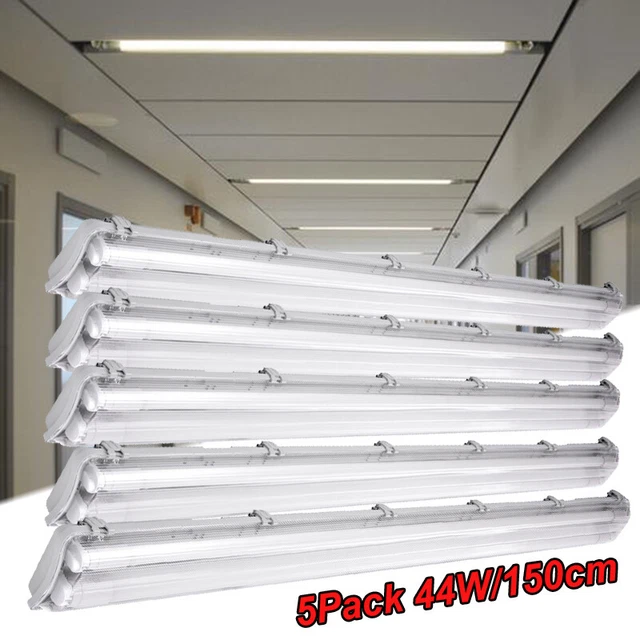5PCS 5FT LED Strip Lights Batten Tube Light Office Shop Garage Ceiling ...