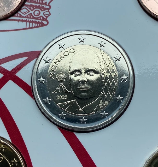 2 EURO UNC Monaco 2025 Albert II nouvelle face sous capsule EUR 8,90 ...