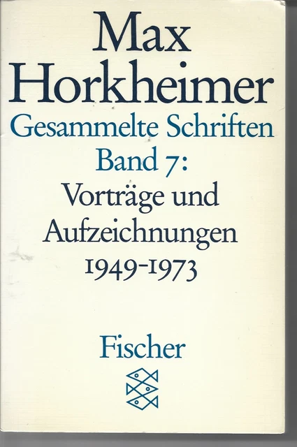 GESAMMELTE SCHRIFTEN IN 19 Bänden | Max Horkheimer | Taschenbuch ...