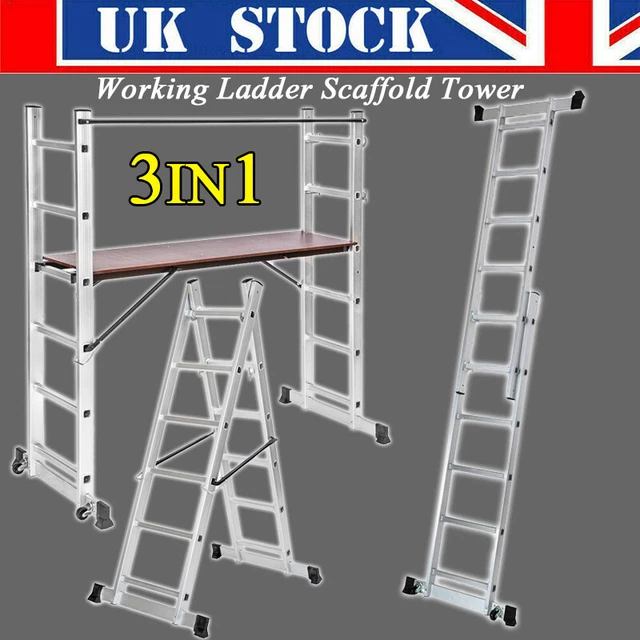 WORKING SCAFFOLD SCAFFOLDING Tower Multi Purpose Aluminium Step Ladder ...