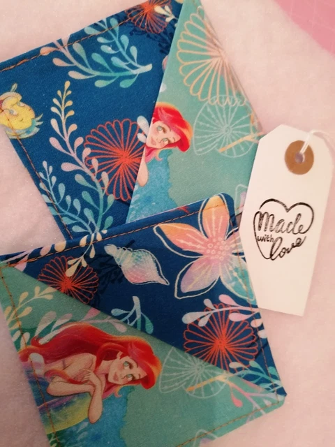 DISNEY PRINCESS THE Little Mermaid Ariel Corner Bookmarks X 2 Handmade ...