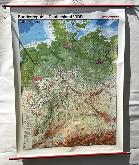 GERMANY/GDR ROLE MAP School Wall Map Wall Chart 52 13/16x46 7/8in 082 ...