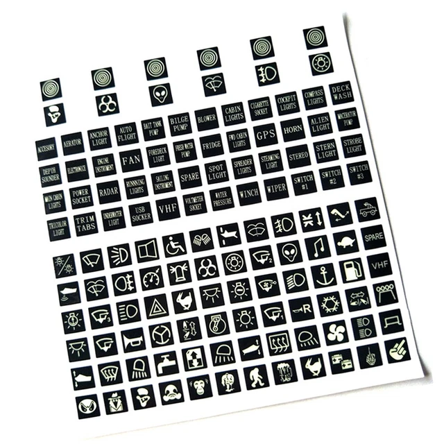 ADESIVI DECALCOMANIA QUADRO Strumenti 132pz Ideale per Indicatori Luci ...