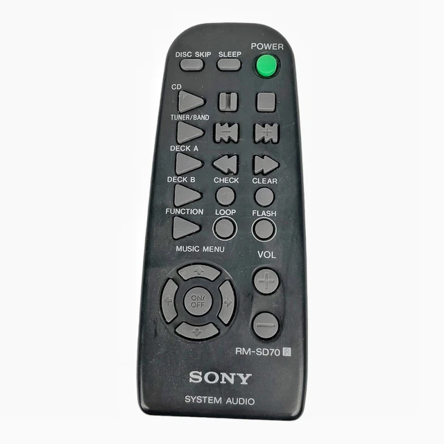 SONY RM-SD70 REMOTE Control Black Audio System RMS-D70S LBT-G3300 LBT ...