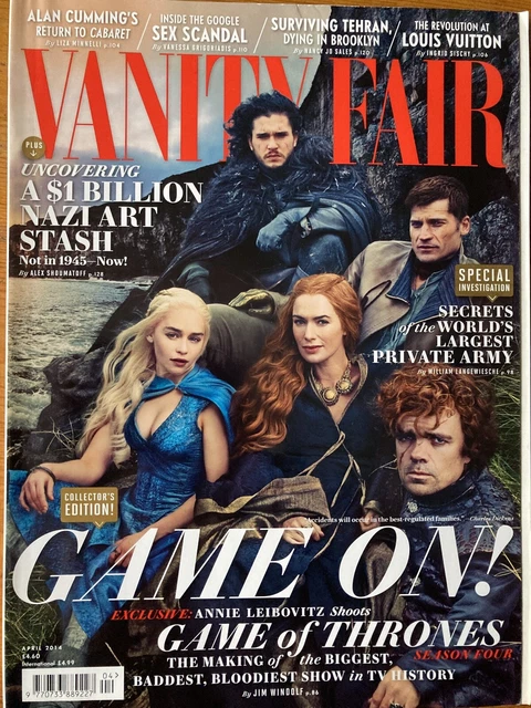 VANITY FAIR MAGAZINE- April 2014: Iconic Classic Game Of Thrones Cover ...
