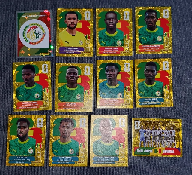2026 PANINI FIFA World Cup Sticker Exclusive Gold Crumple Lot (12 ...