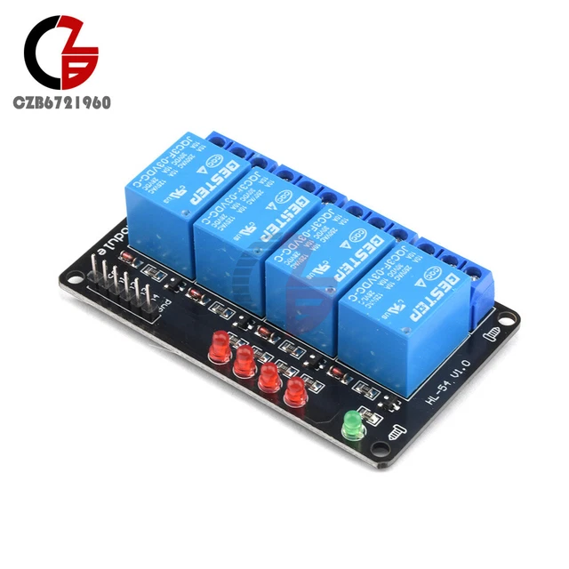 4 CHANNEL 3V/12V Relay Module Board for Arduino Raspberry PIC AVR DSP ...