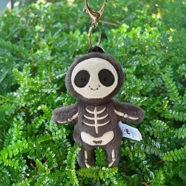 JELLYCAT SKELETON BOB BAG CHARM with Dust Bag Halloween Spooky Plush ...