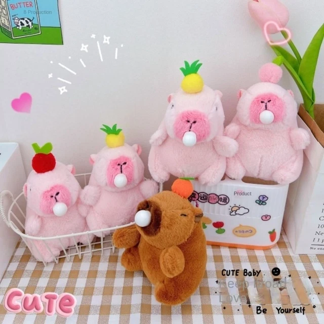 BUBBLE CAPYBARA PLUSH Pendant Persimmon Capybara Plushie Doll Birthday ...