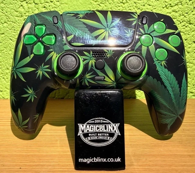 SONY DUALSENSE PS5 Custom Controller Green Leaf Design TMR No Drift £ ...