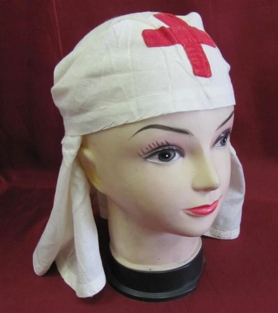 WW2 ORIGINAL GERMAN Medical Nurse Red Cross Head Piece Hat £85.62 ...