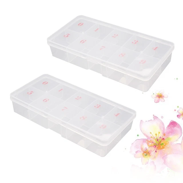 2 PCS PLASTIC Nails Display False Storage Box Transparent Organizer $24 ...
