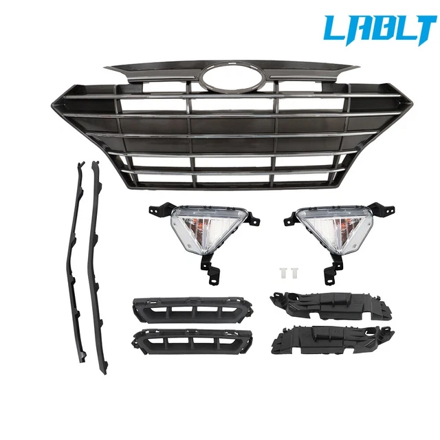 LABLT COMPLETE FRONT Grille Fog Lights Black Grill For 2019 2020 ...