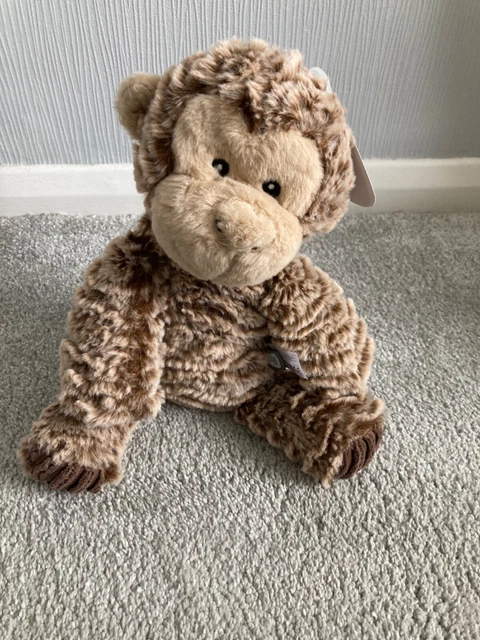 NEW-ELC BROWN TEXTURED Monkey With Cord Tail Soft Plush Toy 9-13” Early ...