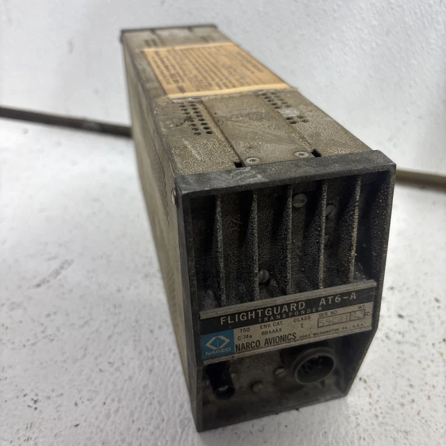 AVIATION FLIGHT GUARD AT6-A TRANSPONDER BY NARCO AVIONICS Untested #F3 ...