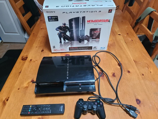 SONY PLAYSTATION 3 80GB Console w/ Box, Controller, Remote - Metal Gear ...