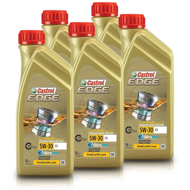 5X 1 LITRE Castrol Edge Fluid Titanium 5W-30 C3 Huile De Moteur Acea C3 ...