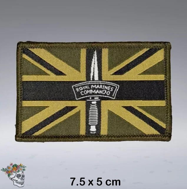 BRITISH ROYAL MARINES Commando Union Jack Flag Embroidered Sew On Patch ...