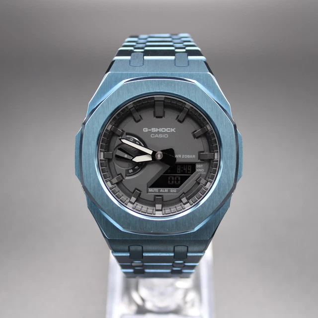 CASIOAK &CLASSIC BLUE& - Casio G-SHOCK GA2100 Mod - Herrenuhr 44mm ...