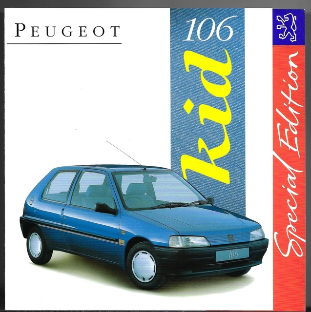 PEUGEOT 106 KID Limited Edition 1993-94 UK Market Sales Brochure 1.0i 1 ...