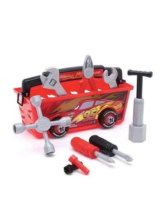 DISNEY PIXAR CARS Lightning McQueen Car & Toolbox Tool Kit Tool Set £26 ...