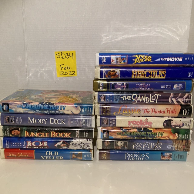 LOT OF 14 Clamshell VHS Tapes - Disney, Warner Brothers, Fox And More ...