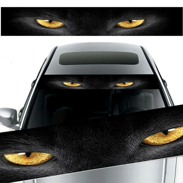 CAR FRONT WINDSHIELD Sticker Yellow Eye Leopard Graphics Vinyl 3D ...