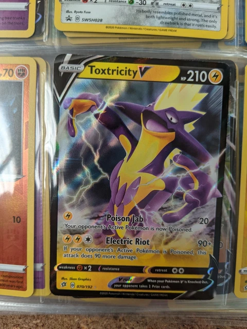POKEMON CARD TOXTRICITY V Full Art Holo 070/192 REBEL CLASH *MINT* EUR ...
