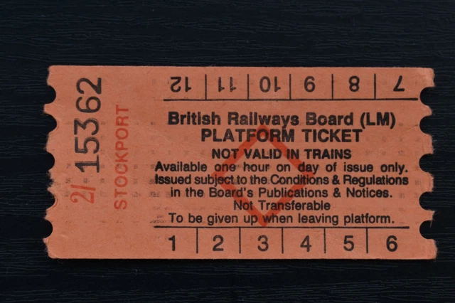 RAILWAY TICKET - British Railways Board (LM) STOCKPORT Platform Ticket ...