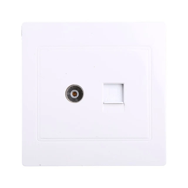 RJ45 ADAPTER+TV ANTENNA Coaxial Wall Mount Output Faceplate Panel ...