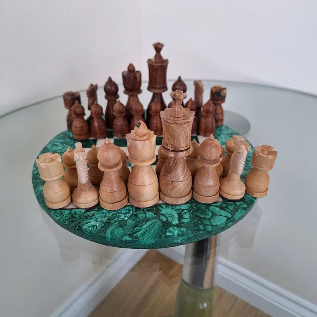 HANDMADE BOXWOOD CHESS Set Finely Carved Vintage Scottish Chess Pieces ...