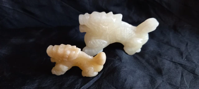 JADE OR HARD stone Fu Dog plus one other £50.62 - PicClick UK