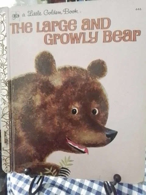 THE LARGE AND GROWLY BEAR Little Golden Book 1975 Sydney #446 HC GC+ ...