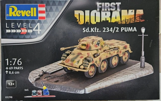 REVELL 03298 FIRST Diorama Sd.Kfz. 234/2 Puma 1:76 Plastic Model Kit ...