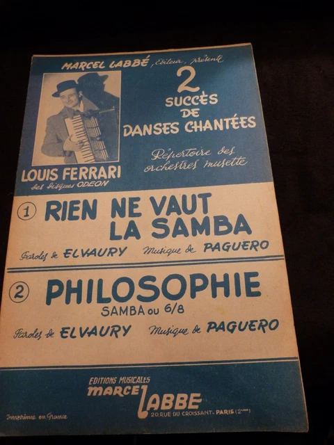 SPARTITO NON DAS Braune La Samba Louis Ferrari Filosofia Paguero Sheet ...