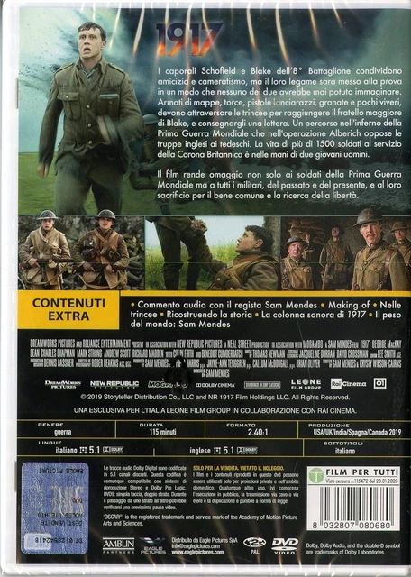 1917 (DVD) DEAN-CHARLES Chapman George MacKay Daniel Mays Colin Firth ...