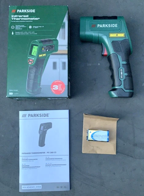 PARKSIDE INFRARED THERMOMETER Surface Temperature Gun PTI 380 C2 Brand ...