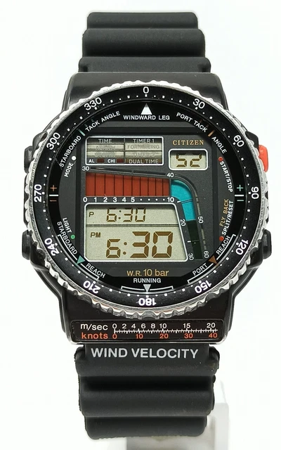 OROLOGIO CITIZEN D120 windsurfing watch vintage digital clock citizen ...