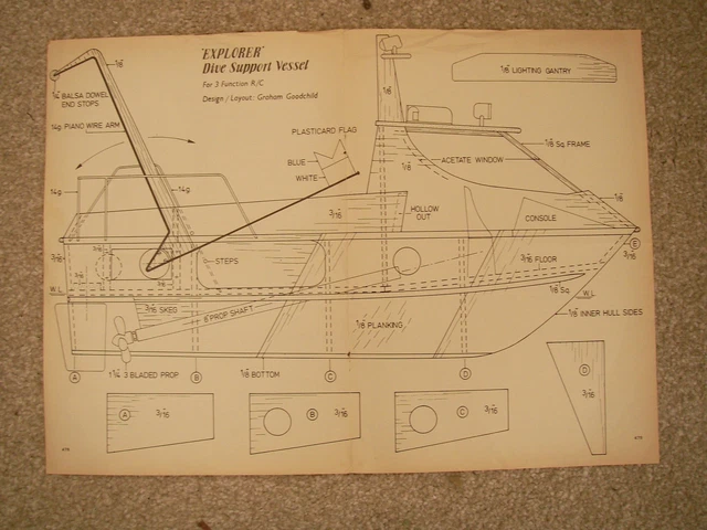 MODEL BOATS PLAN of Explorer a semi scale dive support vessel model 15 ...